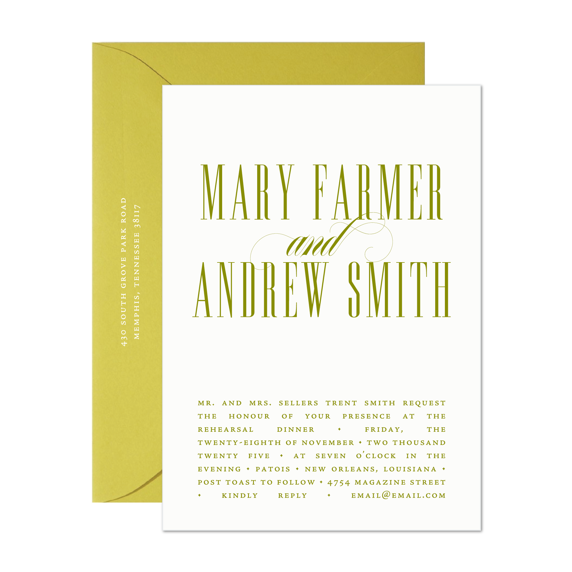 Andrew Rehearsal Dinner Invitation – Stovall Collection